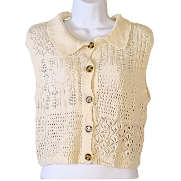 Hazel Moon | Sweaters | Y2k Hazel Moon Womens Crop Sweater Vest Size Xl ...